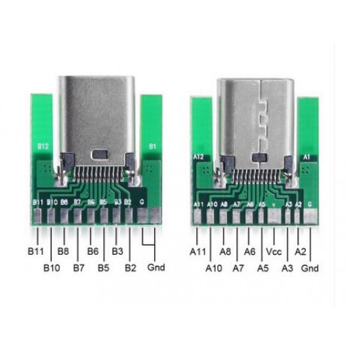 Usb Type C Socket Smt Inline Breakout Board X2 Robotics In Canada